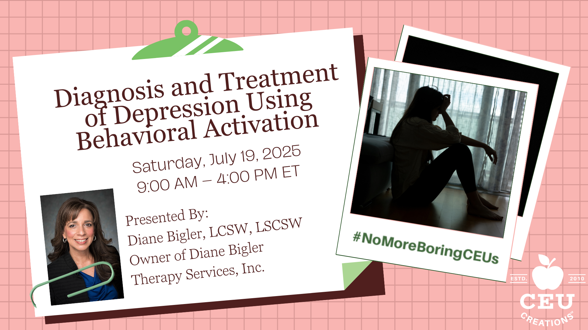 Diagnosis and Treatment of Depression Using Behavioral Activation